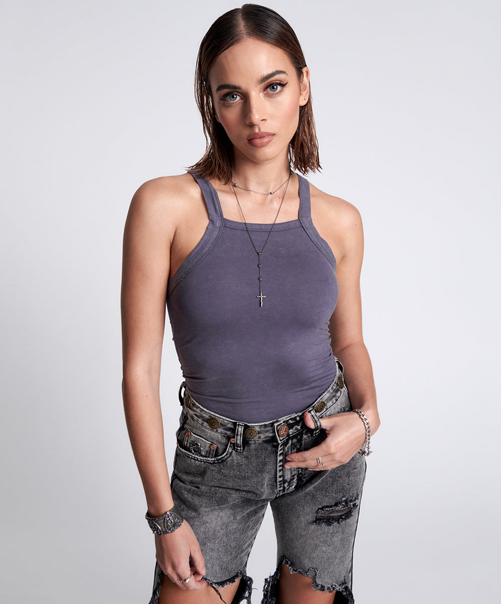 Bamboo Logo Longline Rally Tank | One Teaspoon