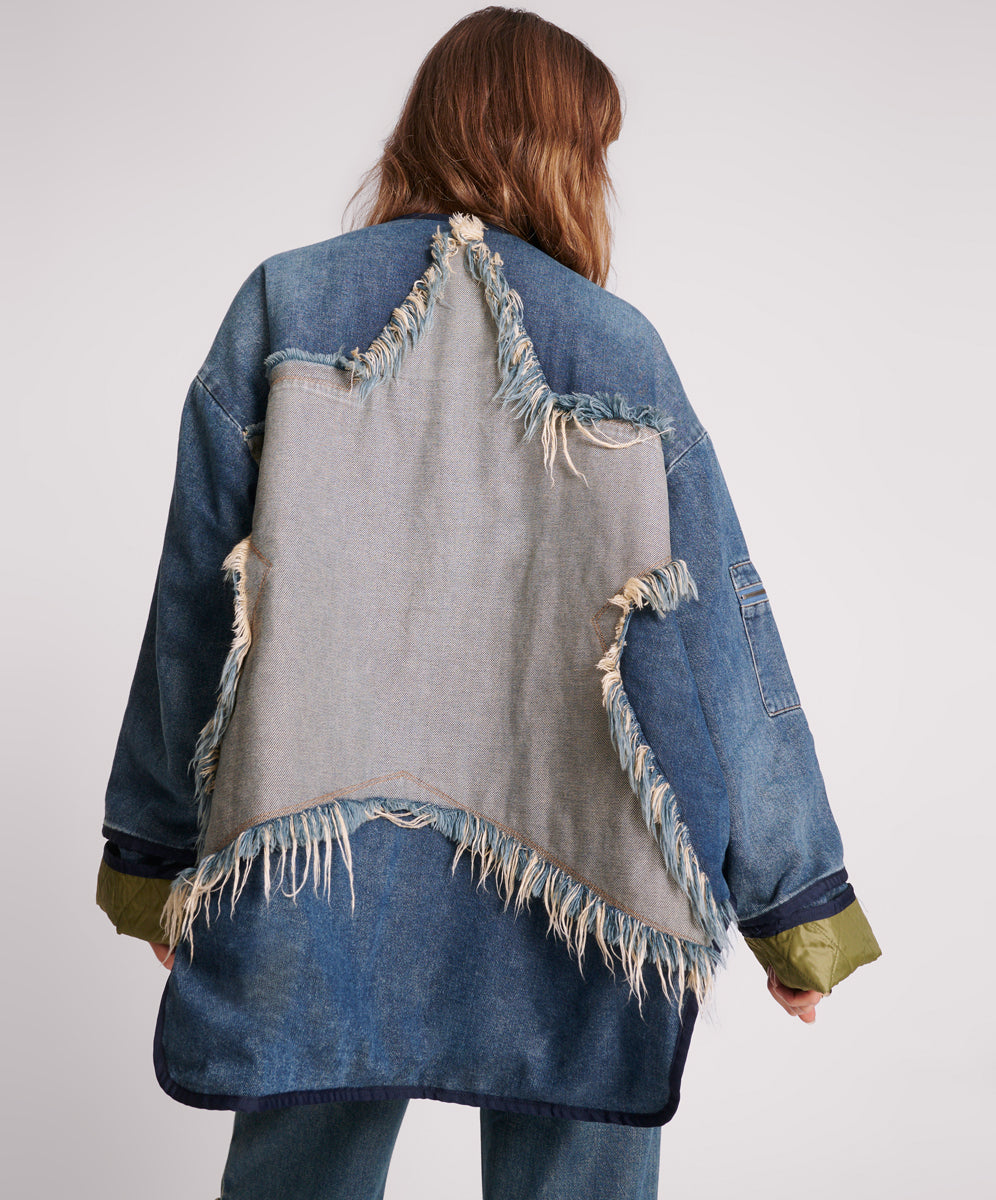 Star Denim Wadded Jacket - Light Memphis Blue | One Teaspoon