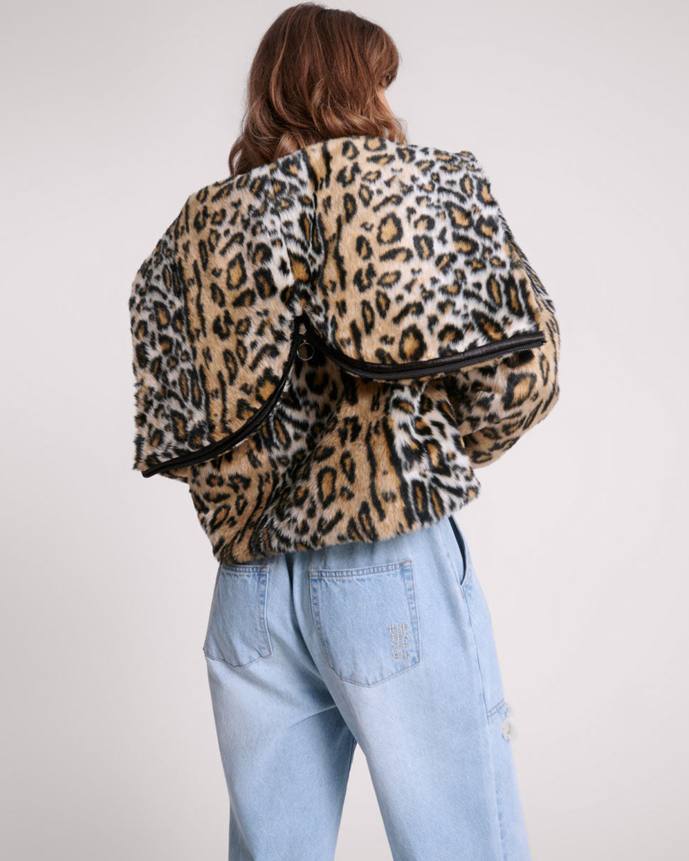 Faux Fur Leopard Split Hood Jacket - Animal | One Teaspoon
