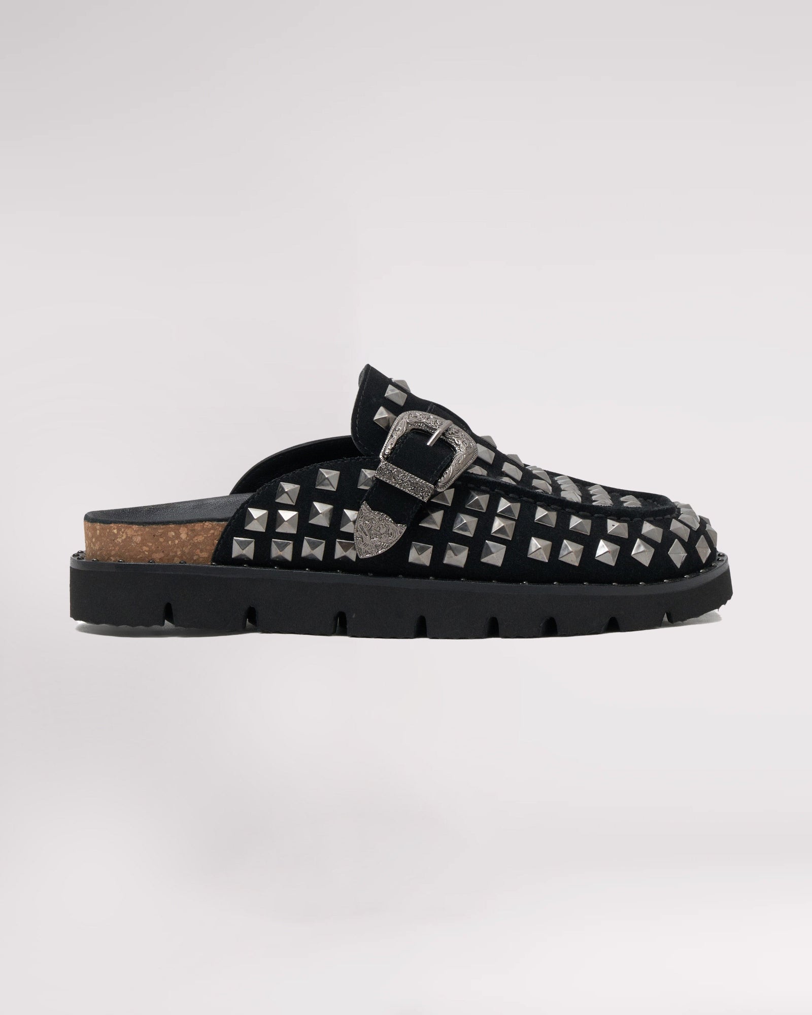 STUDDED BLACK PHOENIX SLIDES - One Teaspoon