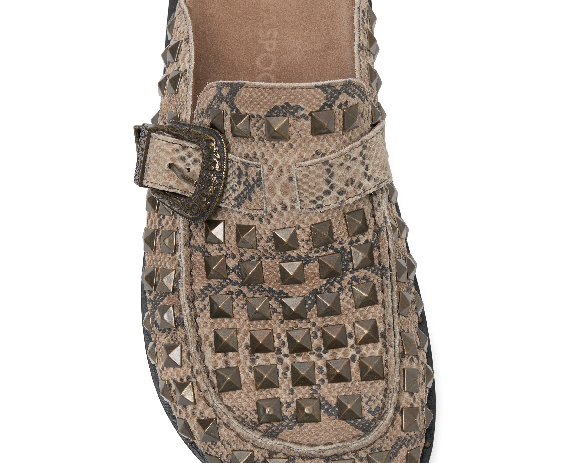 STUDDED SNAKE PHOENIX SLIDES - One Teaspoon