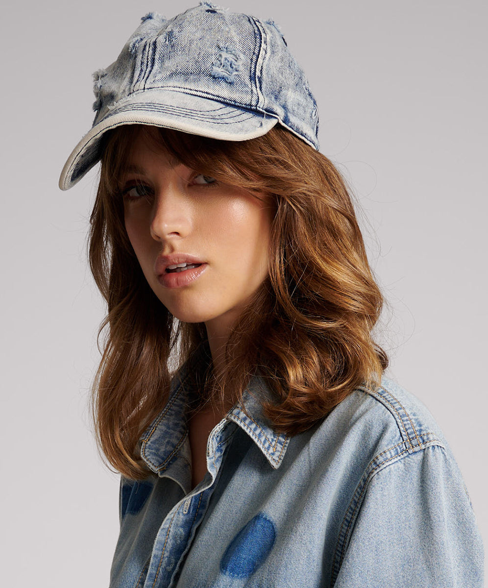 Distressed Denim Cap - Blue | One Teaspoon